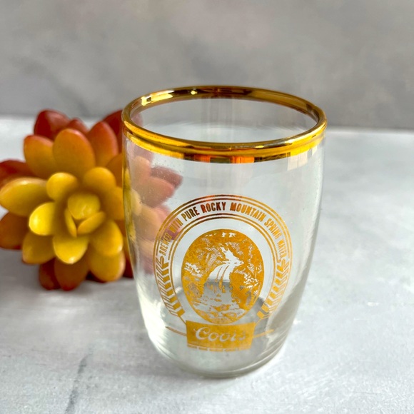 Coors | Dining | Coors Beer Barrel Taster Glasses 5 Oz Gold Rimmed ...